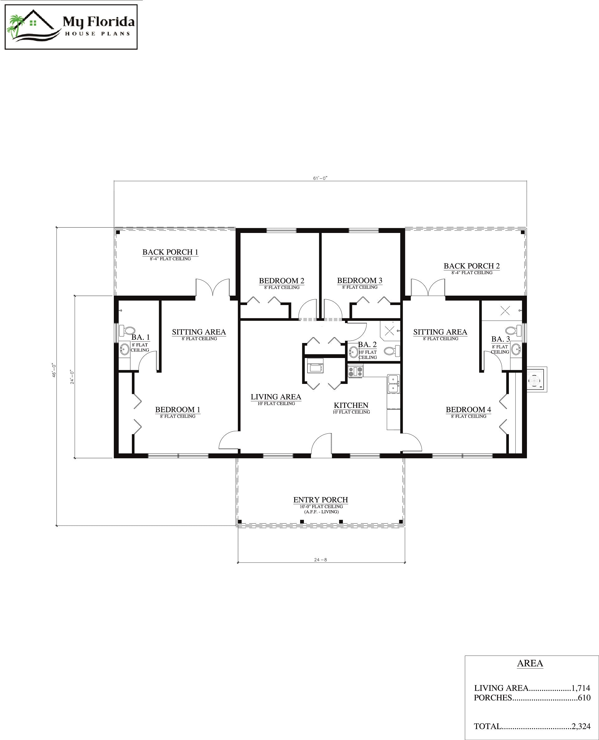 House Plans Model 1714– My Florida House Plans