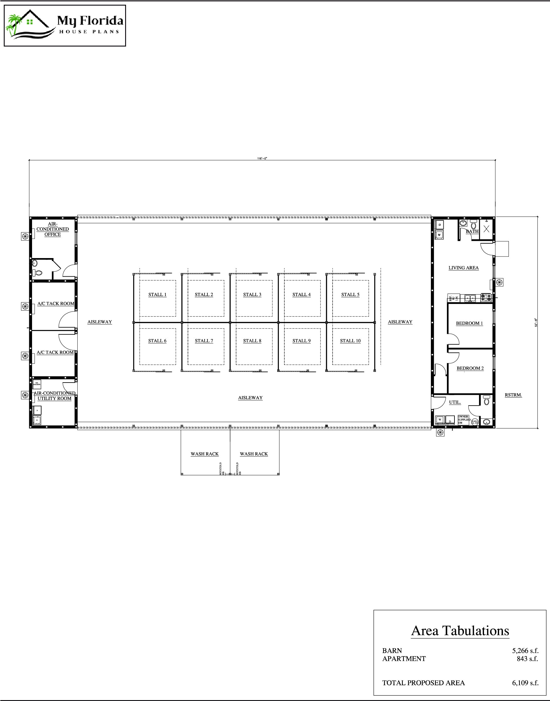 Barn Plans - 10 Stall– My Florida House Plans