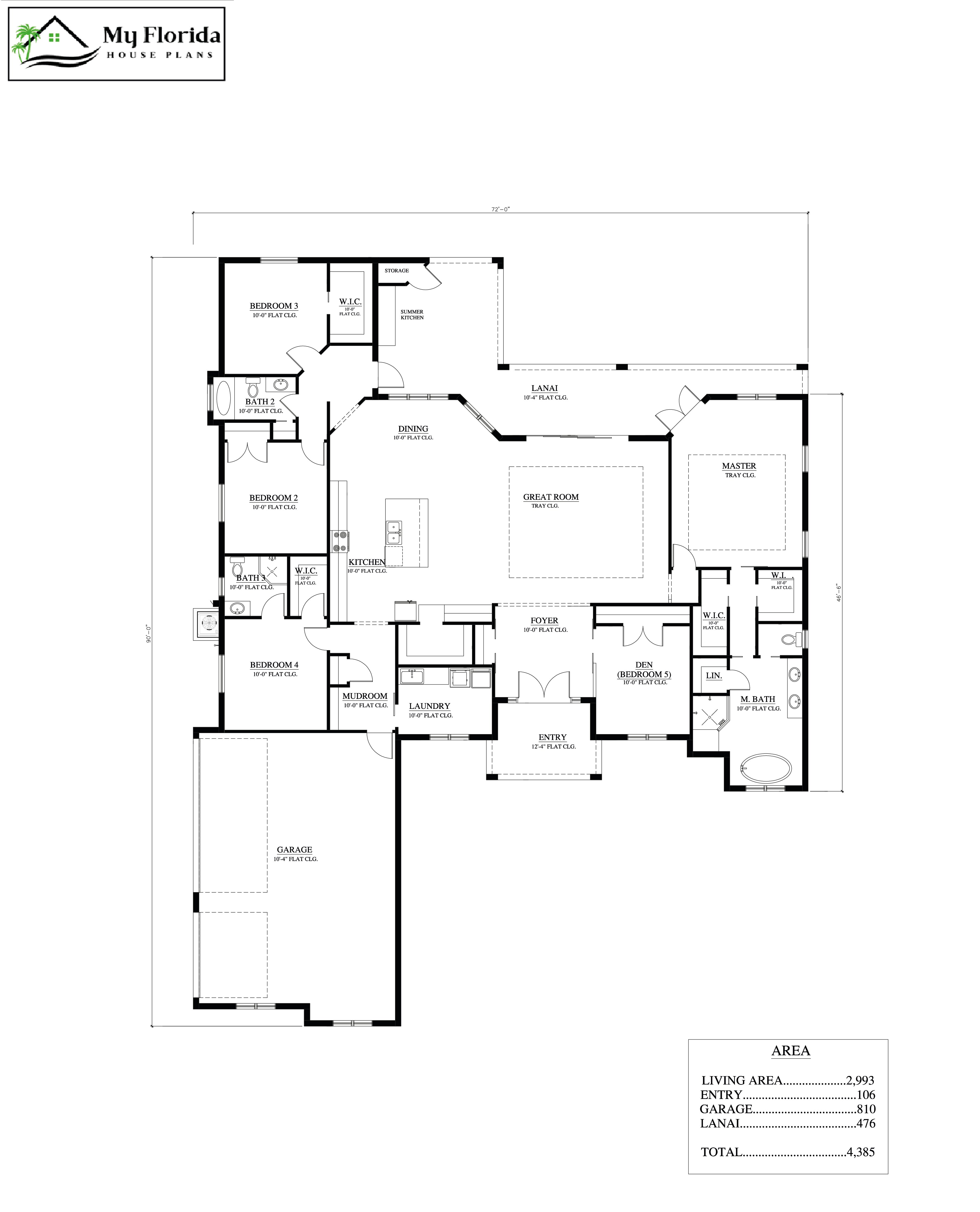 House Plans Model 2993– My Florida House Plans